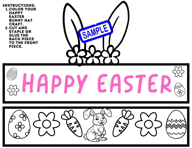 Easter Bunny Hat Craft for Kids Printable – Boy & Girl Happy Easter ...