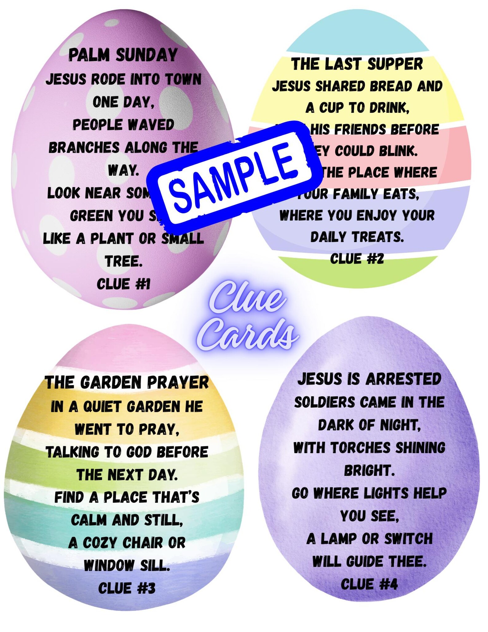 Christian Easter Egg Hunt Printable – Resurrection Story Scavenger Hunt ...