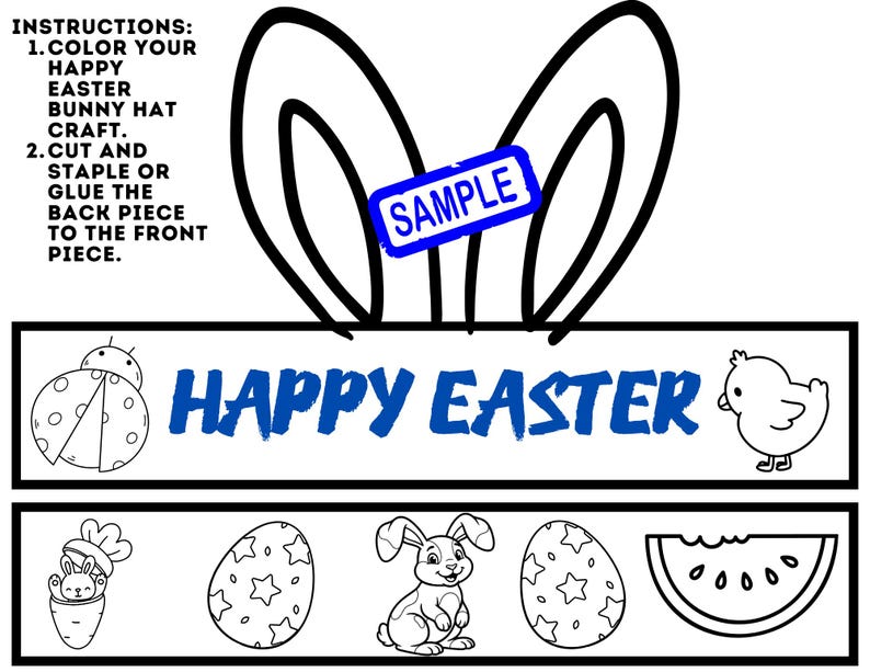 Easter Bunny Hat Craft for Kids Printable – Boy & Girl Happy Easter ...