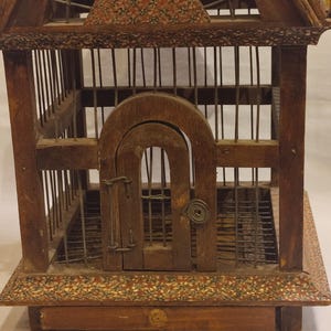 Antique Primative Bird Cage wood Art bird Cage vintage Bird Cage Home ...