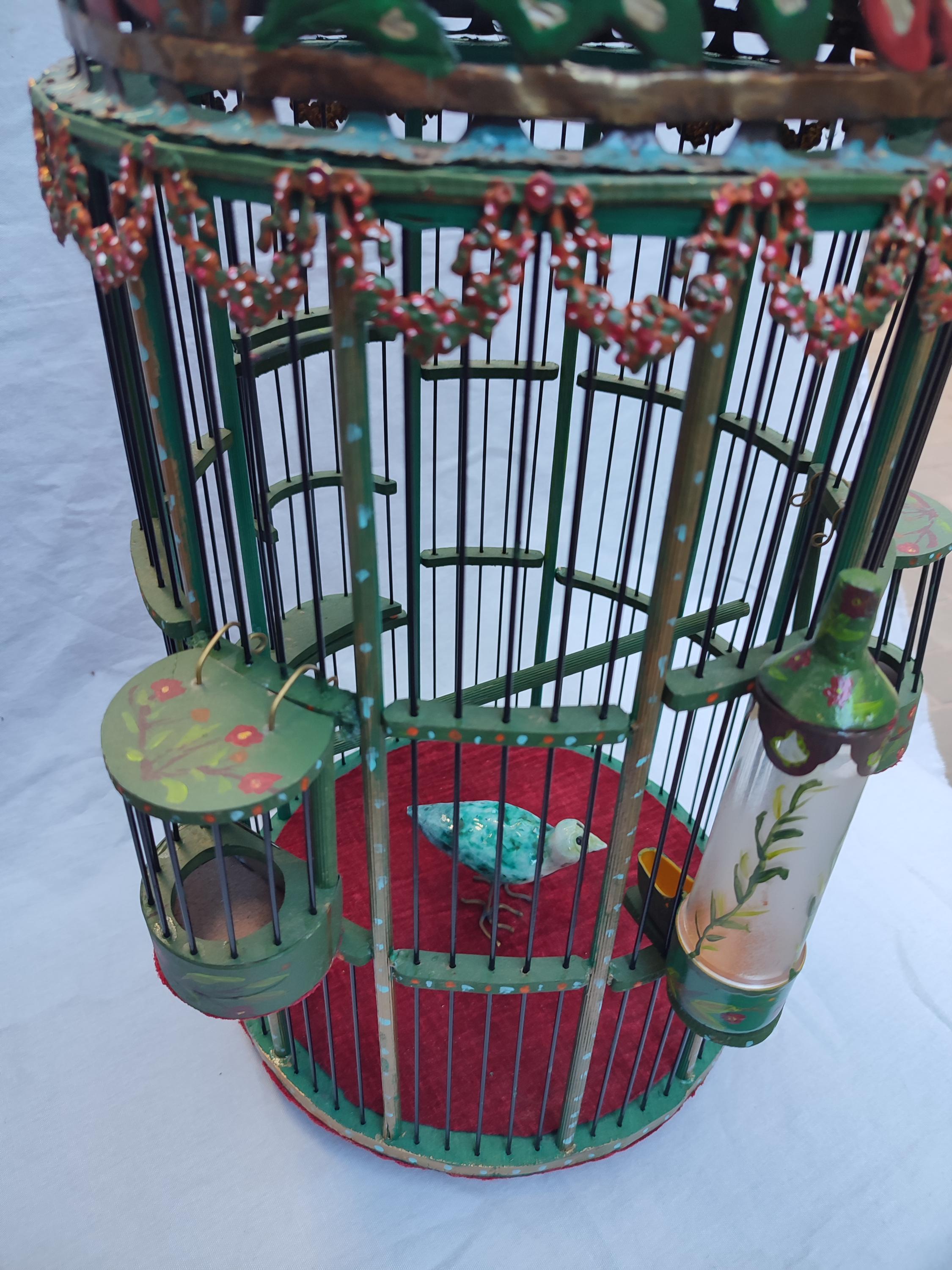 Hand-painted Bird Cage: Ottoman Art, Vintage Home Decor (30x13'') - Etsy