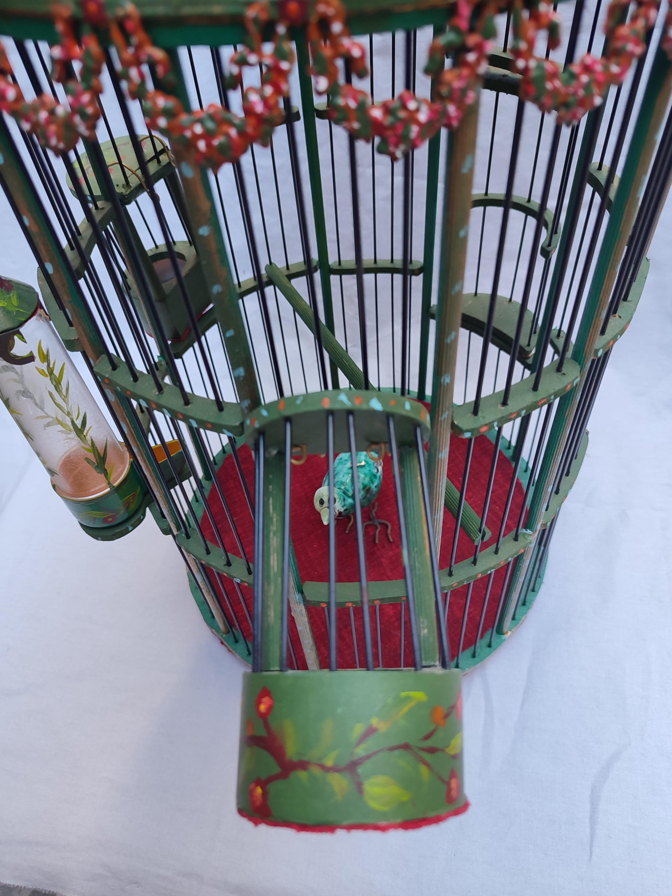 Hand-painted Bird Cage: Ottoman Art, Vintage Home Decor (30x13'') - Etsy