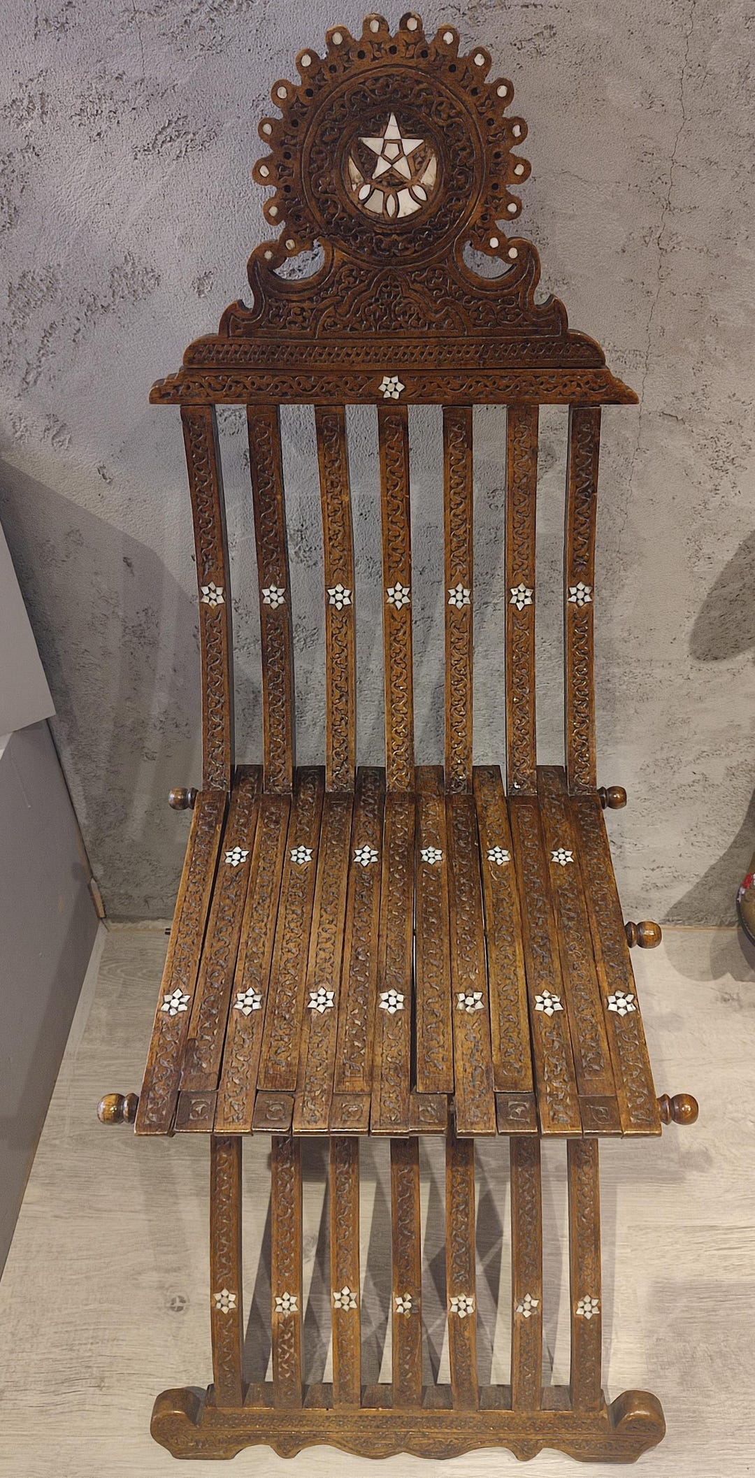Luxury Sultan Folding Chair #mother-of-pearl#handcrafted Walnut Wood ...