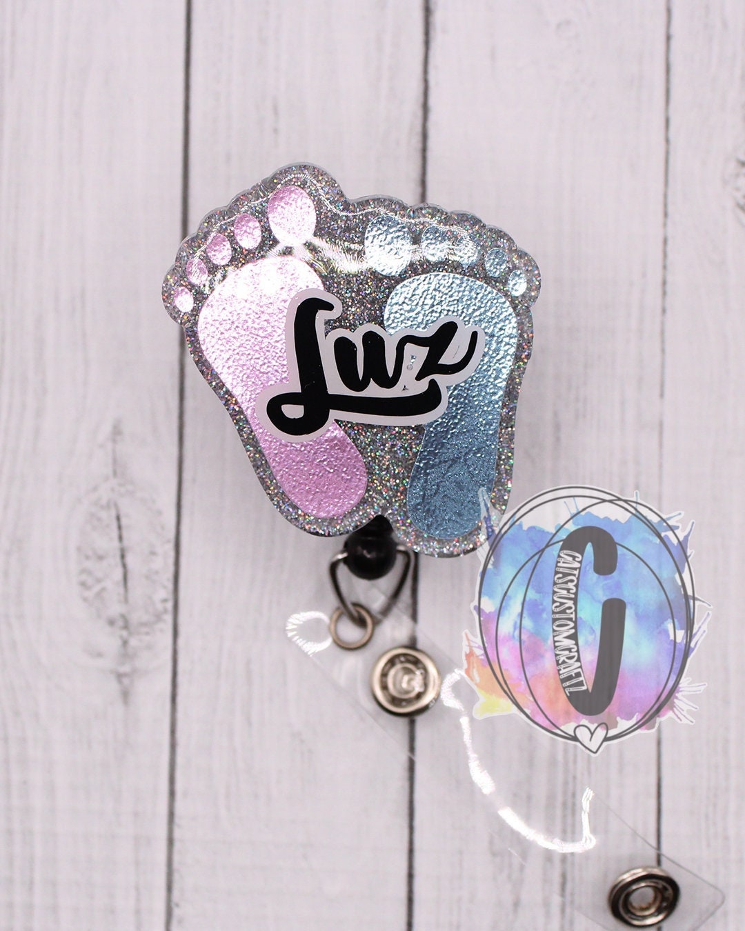 Baby Feet Badge Reel - Etsy