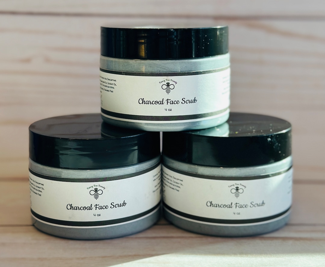 Charcoal Pumice Face Scrub | Vegan Detox Exfoliator - Etsy