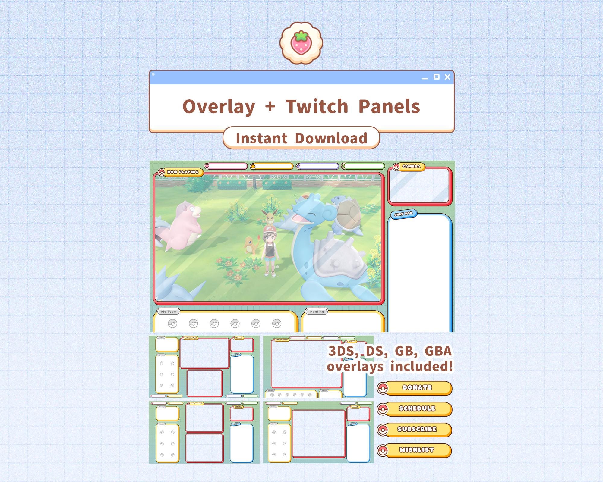 Pokémon | Twitch Youtube Stream Overlay + Twitch Panels / Customize ...
