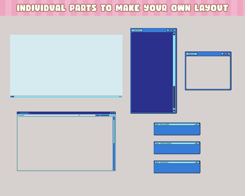 Twitch Stream Overlay Package / Tiny Pixel Internet Browser / - Etsy
