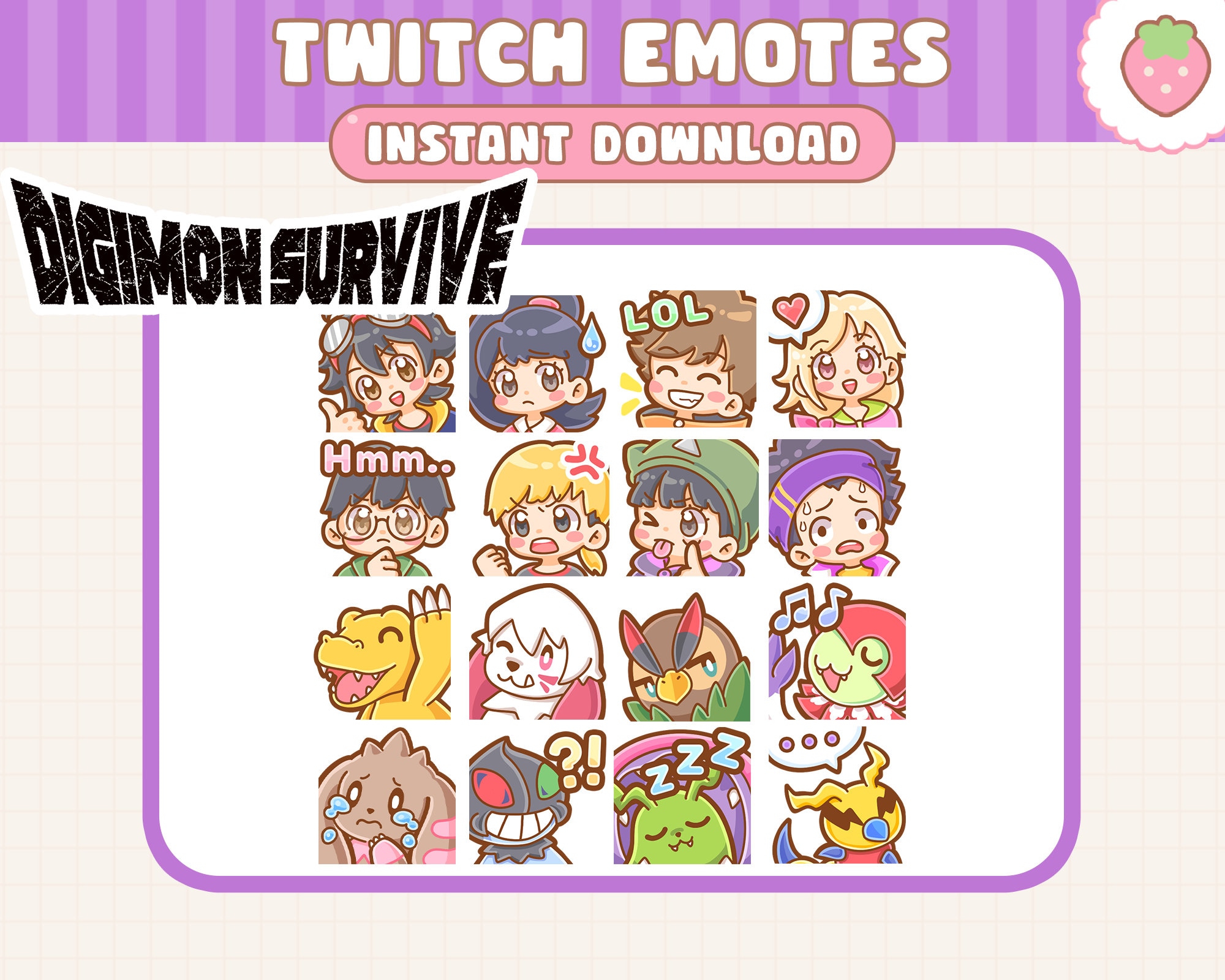 Emotes de discordia de Twitch / DIGIMON SOBREVIVIR - Etsy México