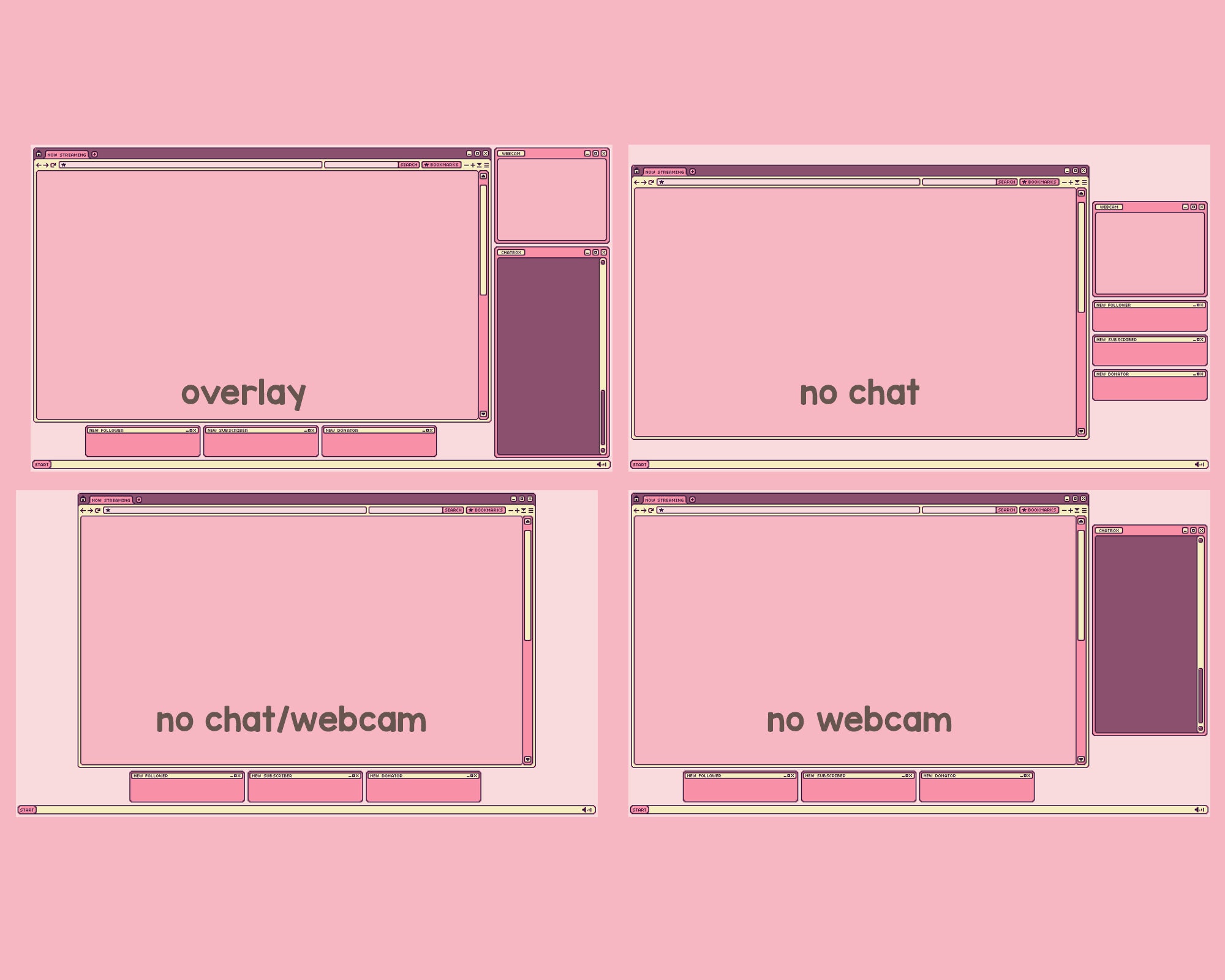 Twitch Stream Overlay Package / Tiny Pixel Internet Browser / | Etsy