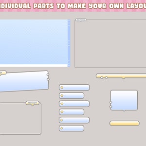Twitch Stream Overlay / Baby Blue & Yellow / Customizable / Vtuber - Etsy