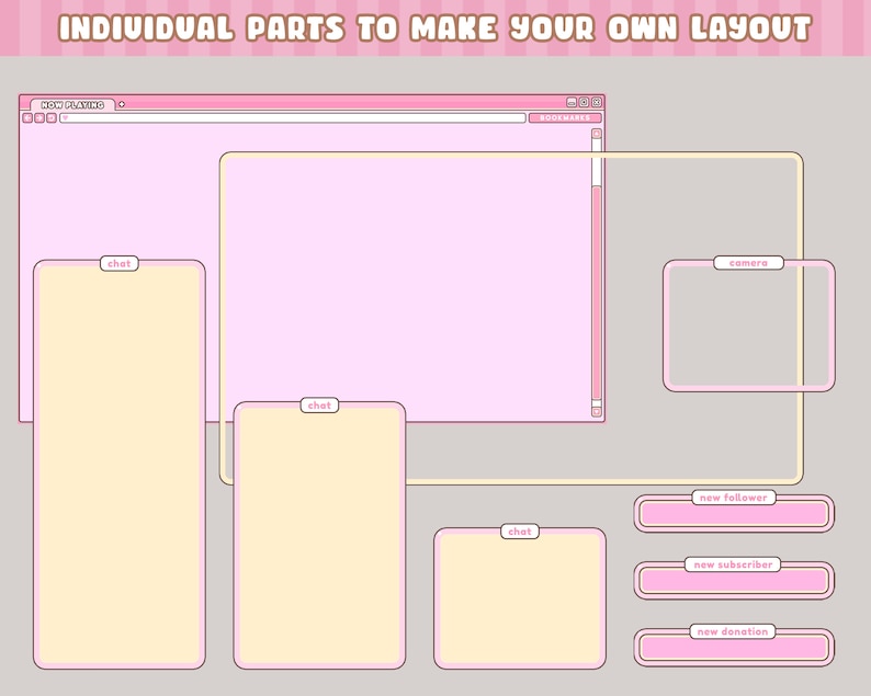 Twitch Stream Overlay / Pink Internet Browser / Customizable / - Etsy
