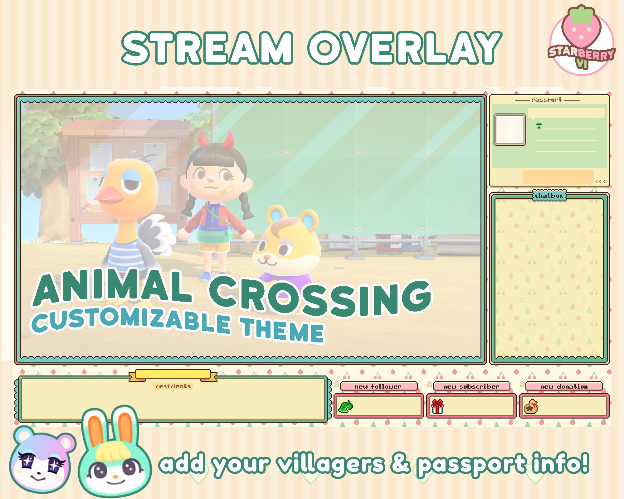 Twitch Stream Overlay / Animal Crossing New Horizons / Pixel | Etsy