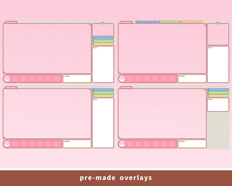 Pokémon | Twitch Youtube Stream Overlay / Customize / Pink - Etsy