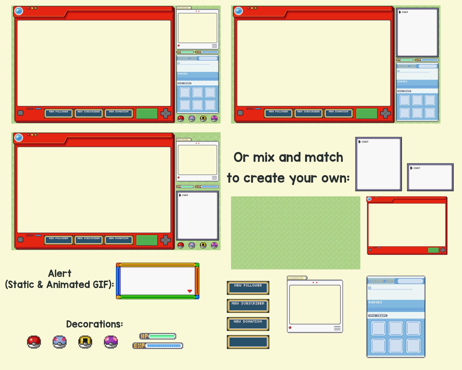 Pokémon | Twitch Stream Overlay / Pixelated Pokémon / Alert / Kawaii ...