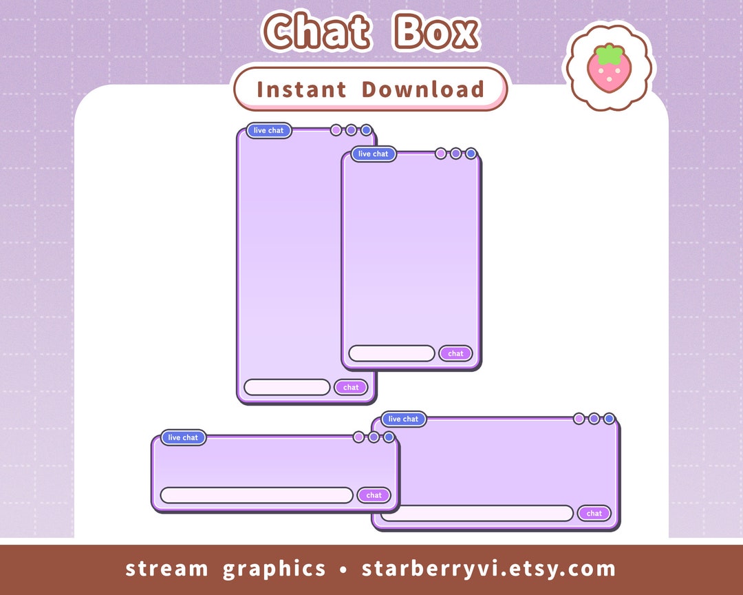 Stream Chat Box / Twitch Youtube / Static PNG / Purple Midnight - Etsy