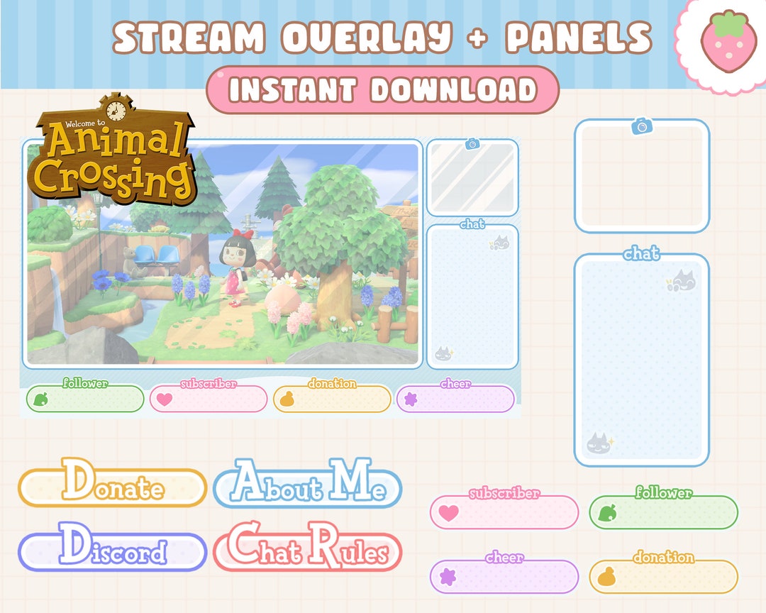 Animal Crossing Theme Twitch Stream Overlay / Cute / Colorful / Kawaii ...