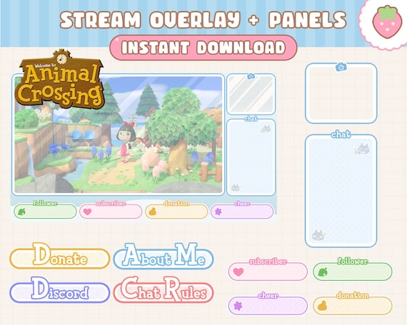 Animal Crossing Theme Twitch Stream Overlay / Cute / Colorful - Etsy