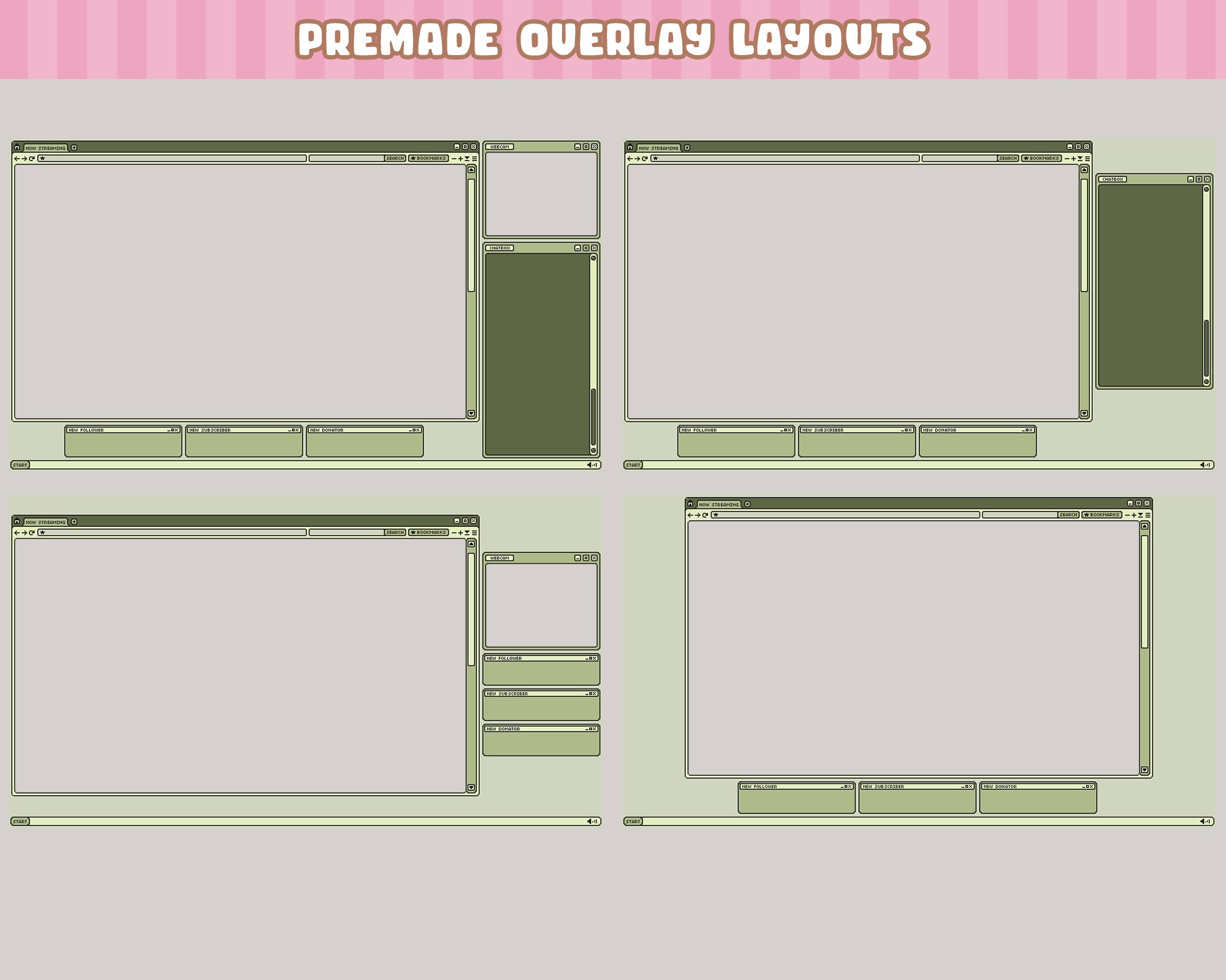 Twitch Stream Overlay Package / Tiny Pixel Internet Browser / | Etsy