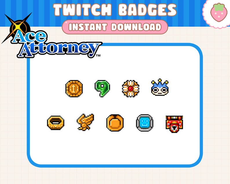 Twitch Badges / Phoenix Wright Ace Attorney / Pixel Art - Etsy
