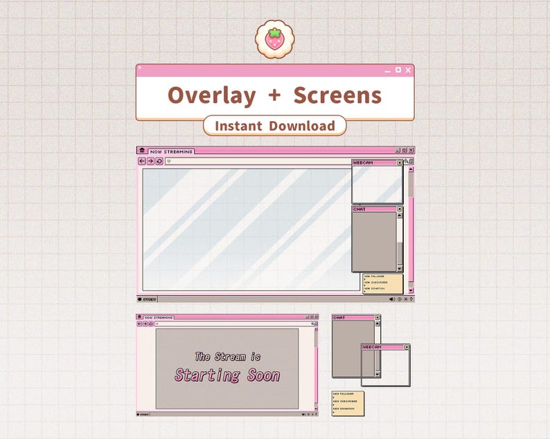 Twitch Youtube 90s Windows Theme Stream Overlay & Screens / Pink - Etsy