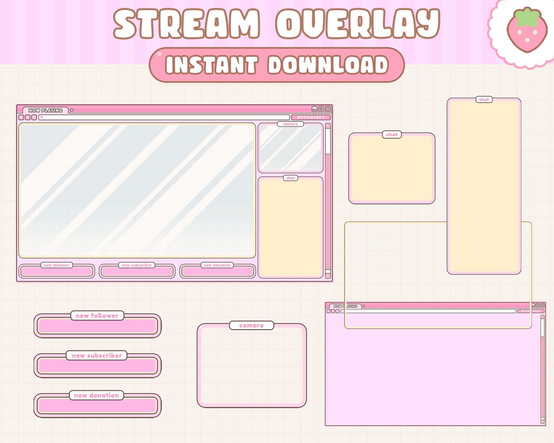 Twitch Stream Overlay / Pink Internet Browser / Customizable / - Etsy