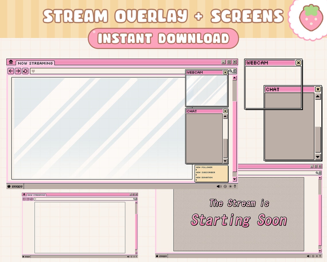 Twitch Stream Overlay & Screens / 90s Windows Theme / Simple / - Etsy