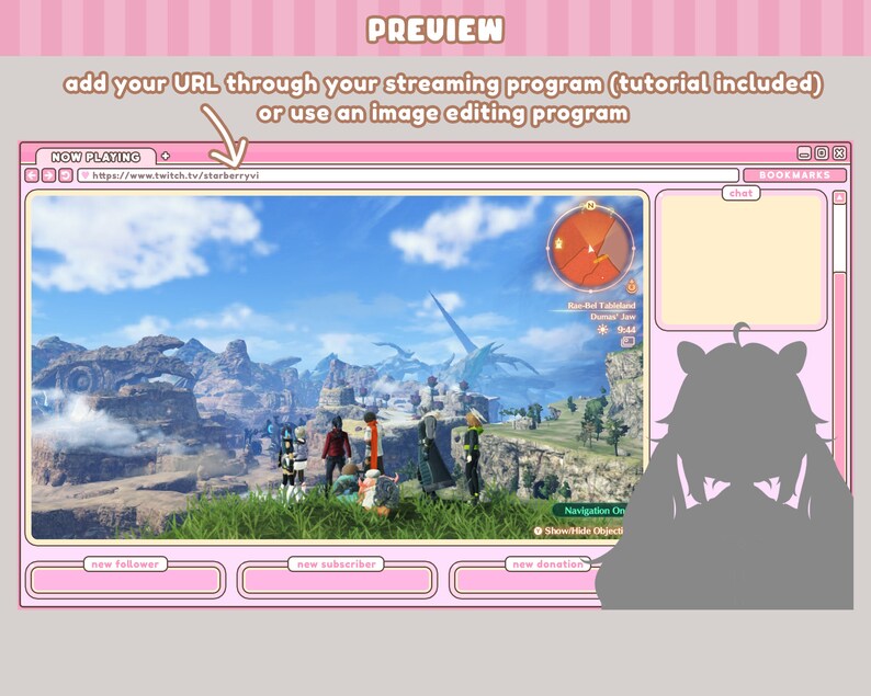 Twitch Stream Overlay / Pink Internet Browser / Customizable / - Etsy