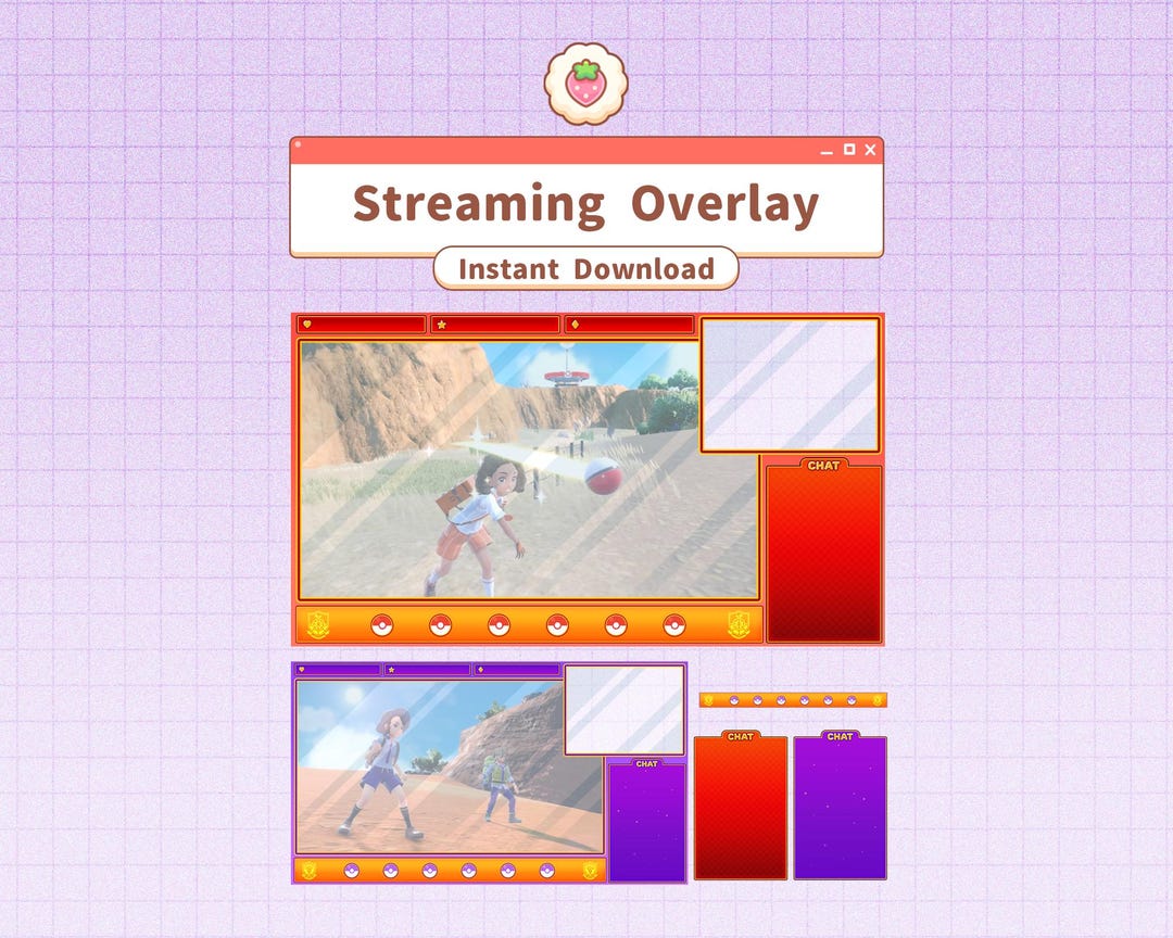 Pokémon | Twitch Youtube Stream Overlay / Scarlet Violet - Etsy