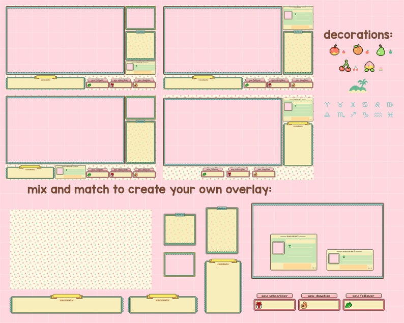 Twitch Stream Overlay / Animal Crossing New Horizons / Pixel - Etsy ...