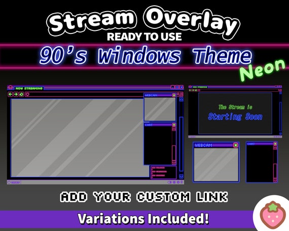 Twitch Stream Overlay & Screens / 90s Windows Theme / Simple / | Etsy