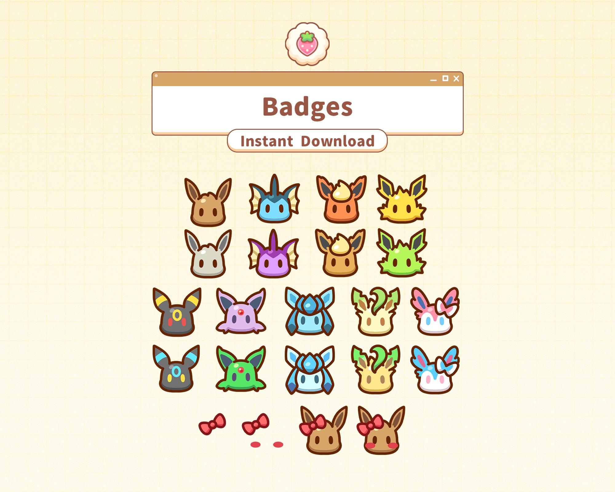 Pokémon | Twitch Youtube Discord Badges + Flair / Eeveelutions - Etsy