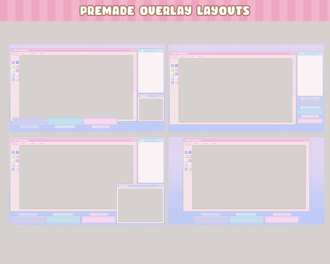 Twitch Stream Overlay / Dreamy Pastel / Windows Paint / - Etsy