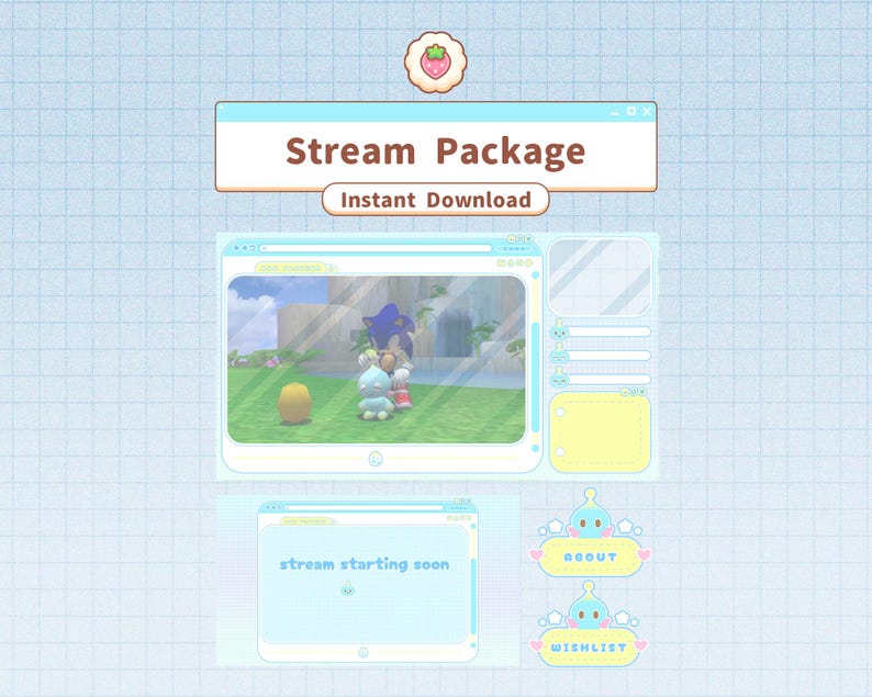 Sonic Chao / Twitch Youtube Stream Overlay / Panels / Animated Screens ...