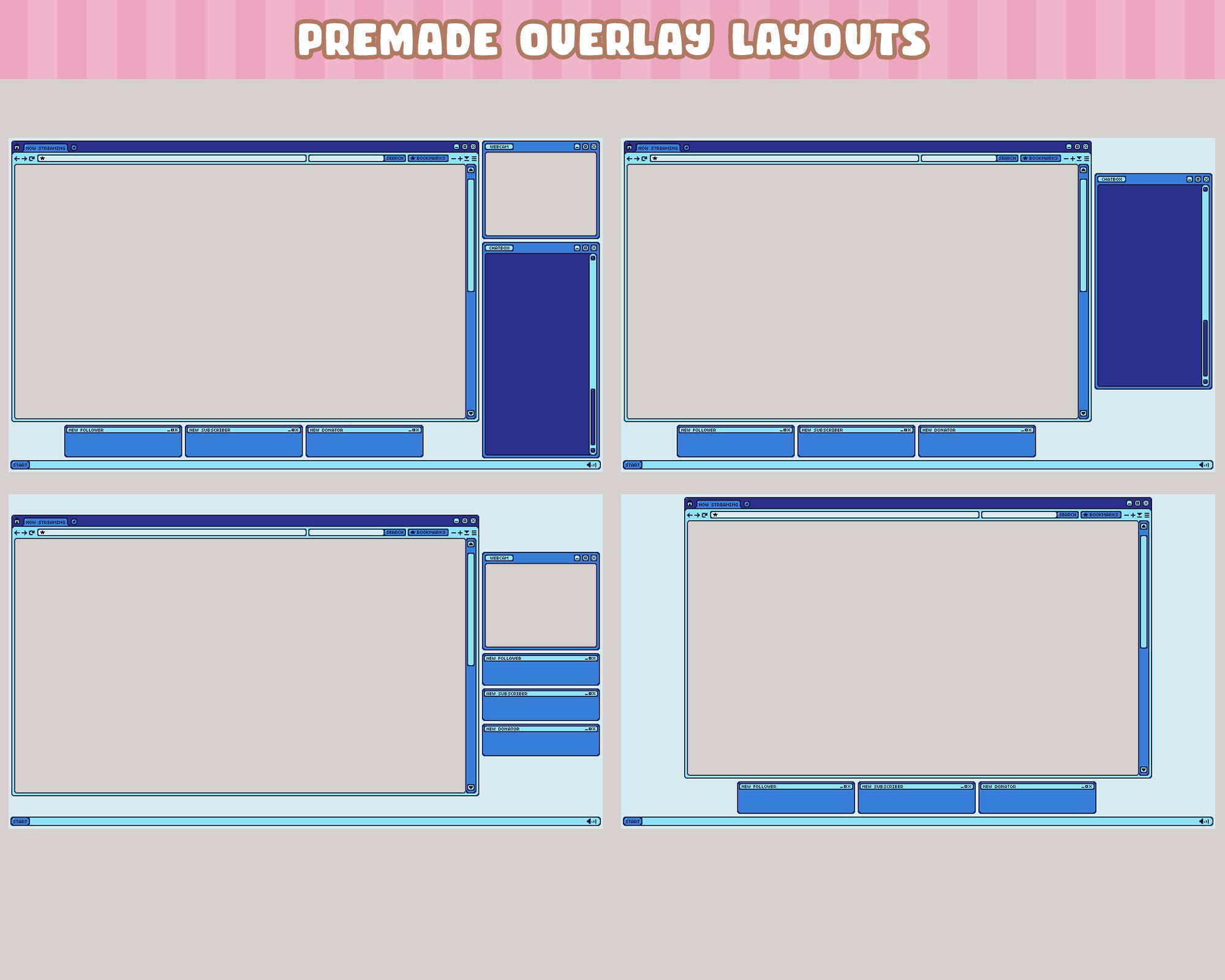 Twitch Stream Overlay Package / Tiny Pixel Internet Browser / - Etsy
