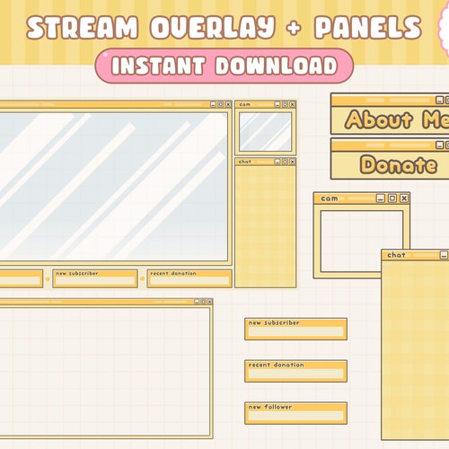 Stream Overlay Package Twitch Yellow Twitch Stream - Etsy