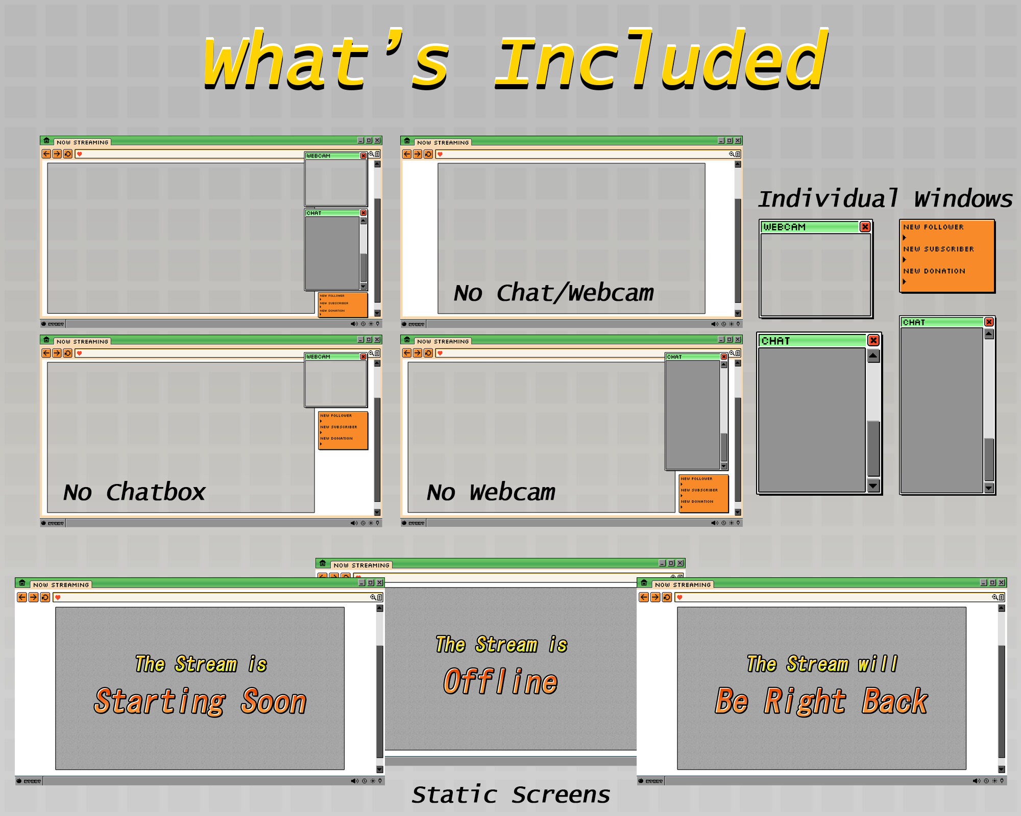 Twitch Stream Overlay & Screens / 90s Windows Theme / Simple / - Etsy ...