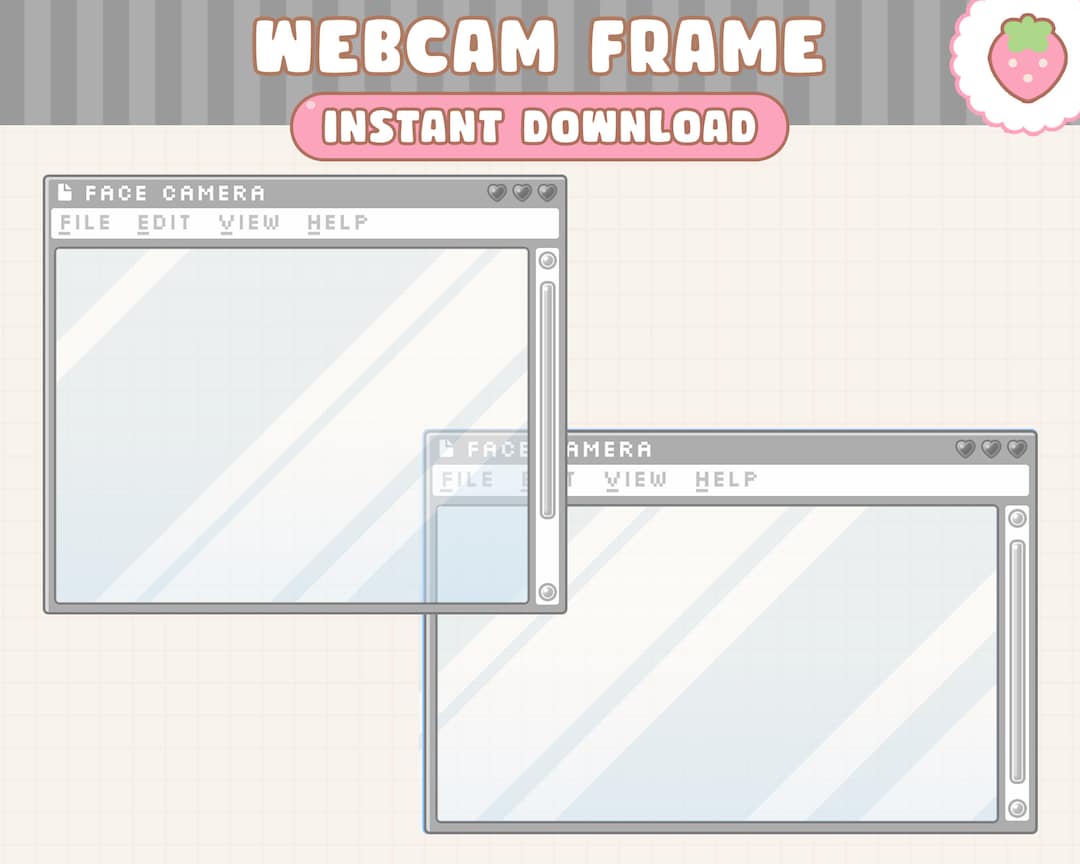 Kawaii Gray Webcam Overlay Frame for Twitch Stream (digital Download ...