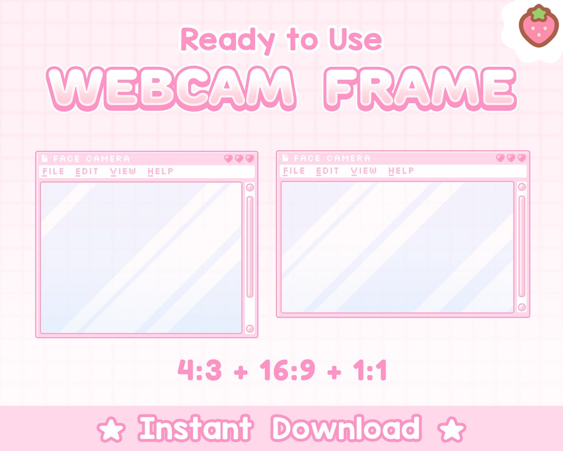 Twitch Stream Webcam Overlay Frame / Pink / Kawaii Cute Pastel | Etsy