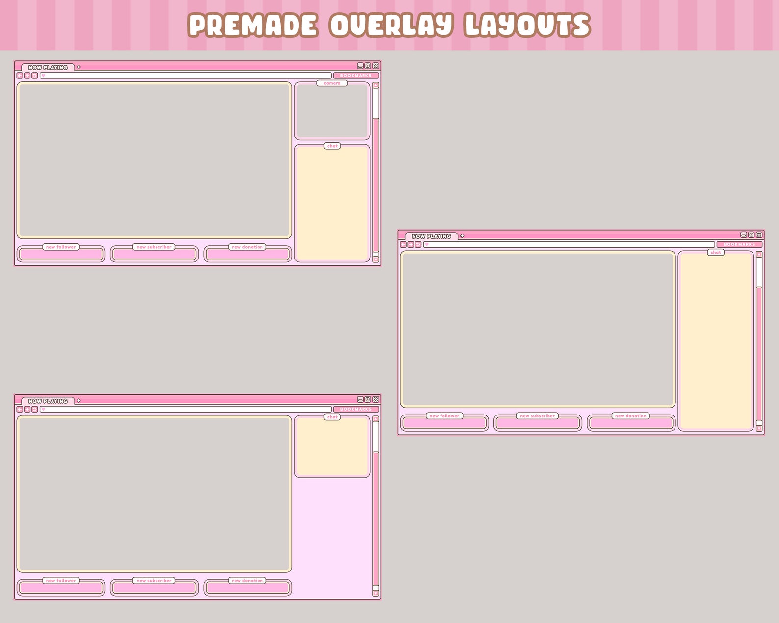 Twitch Stream Overlay / Pink Internet Browser / Customizable / - Etsy