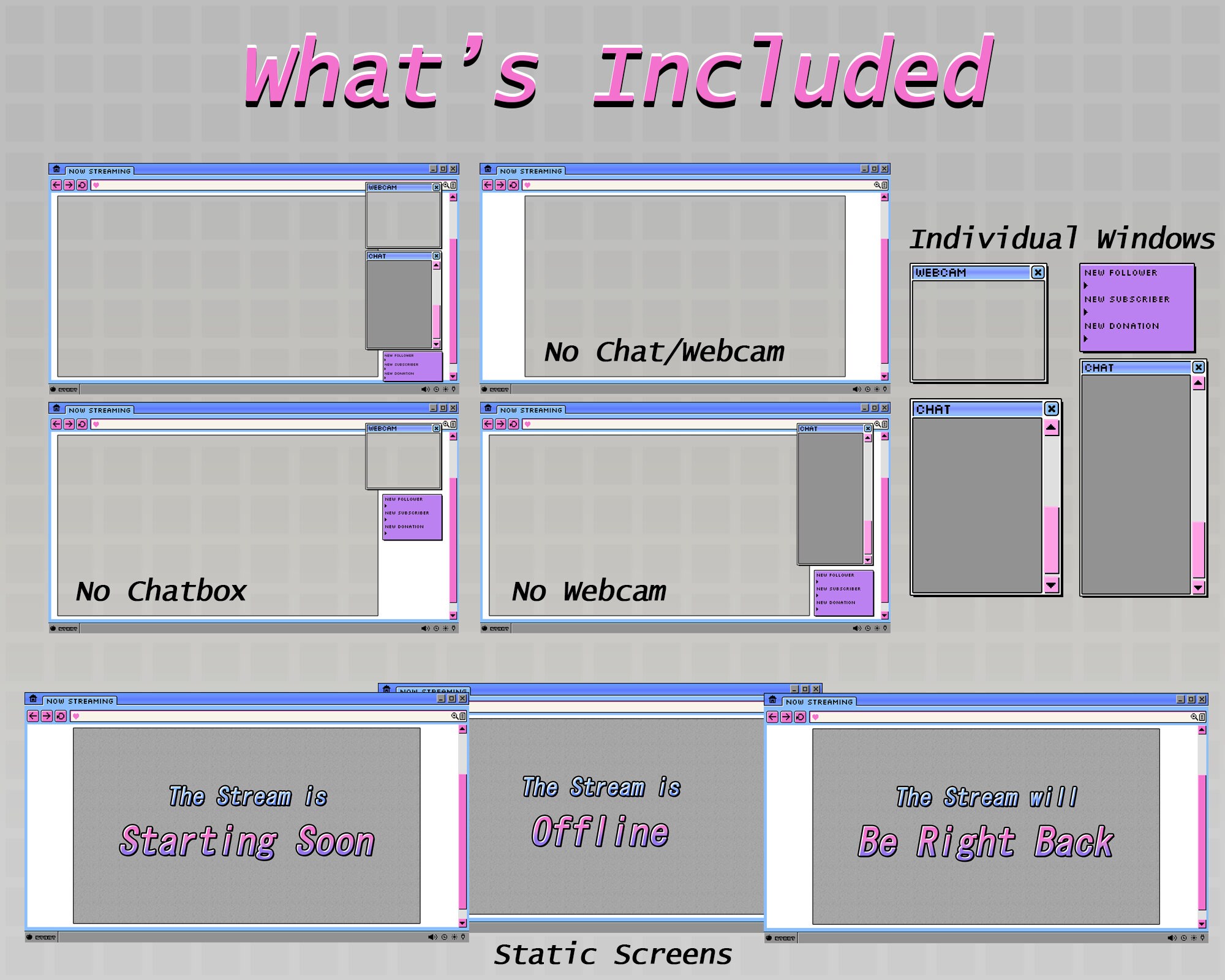 Twitch Stream Overlay & Screens / 90s Windows Theme / Simple / - Etsy ...