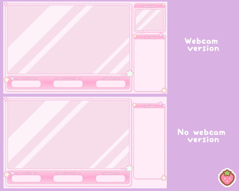 Twitch Stream Overlay / Cute / Pink / Kawaii / Simple | Etsy
