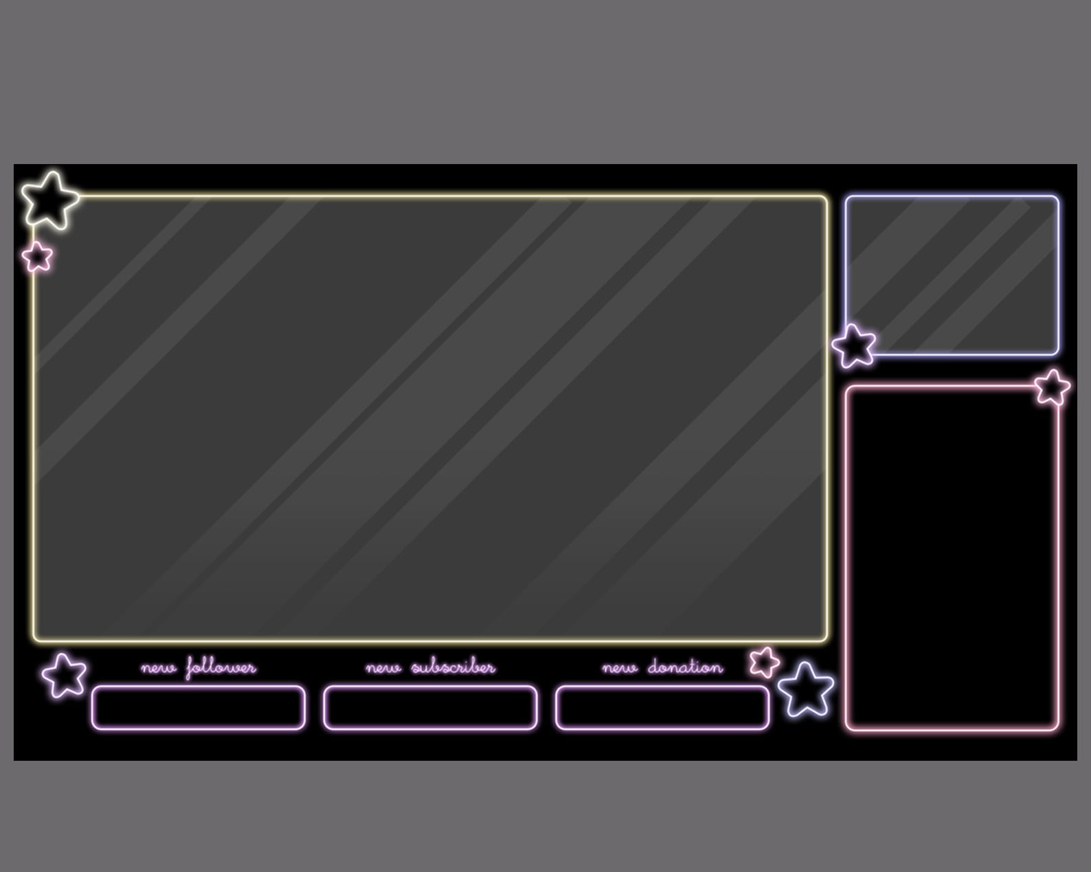 Twitch Stream Overlay Package / Pastel Neon Stars / Kawaii Cute Dark - Etsy