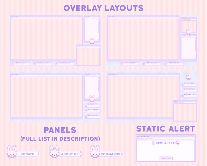 Twitch Stream Overlay Package / Cute Cozy Bunny / Kawaii - Etsy