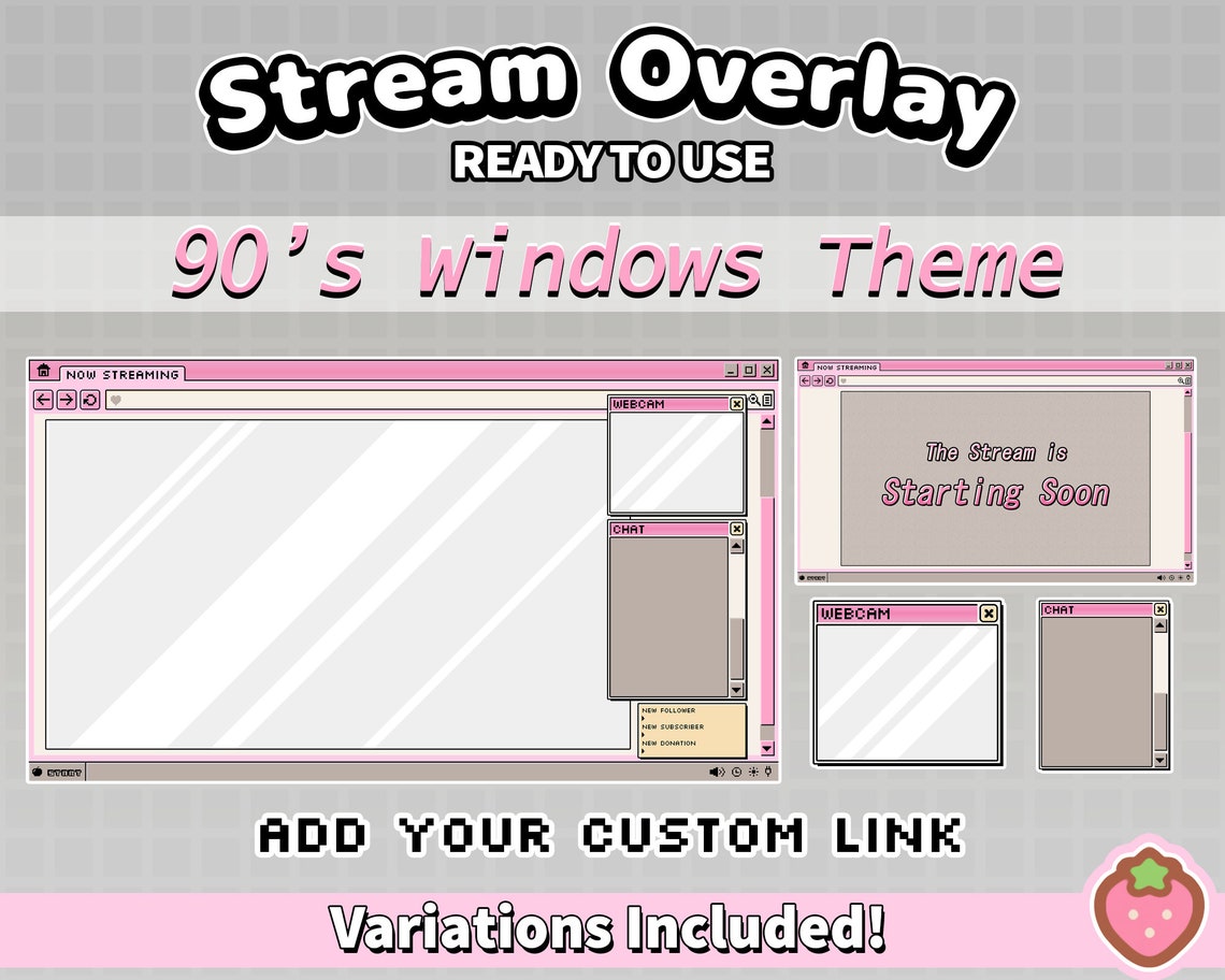 Twitch Stream Overlay & Screens / 90s Windows Theme / Simple / | Etsy