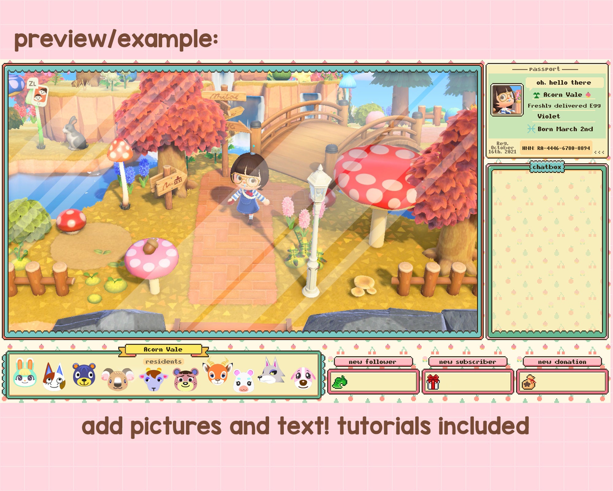 Twitch Stream Overlay / Animal Crossing New Horizons / Pixel - Etsy ...