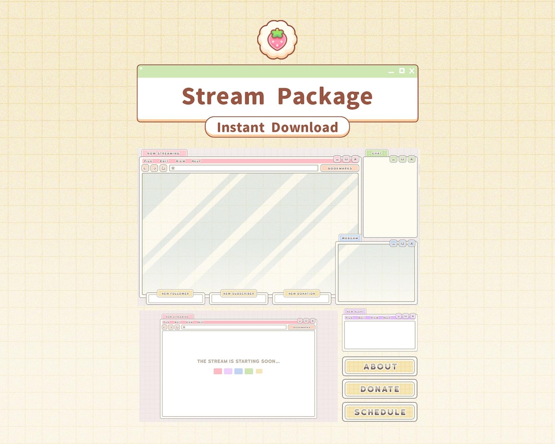 Twitch Youtube Stream Overlay Package /overlay + Alert + Panels ...