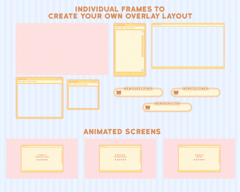 Twitch Stream Overlay Package / Cute Cozy Bear / Kawaii | Etsy
