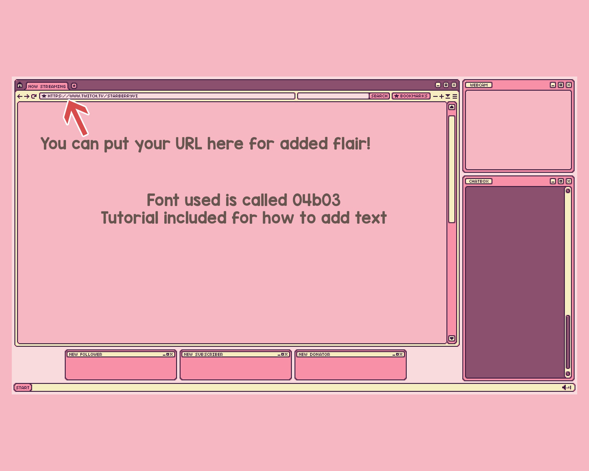 Twitch Stream Overlay Package / Tiny Pixel Internet Browser / | Etsy