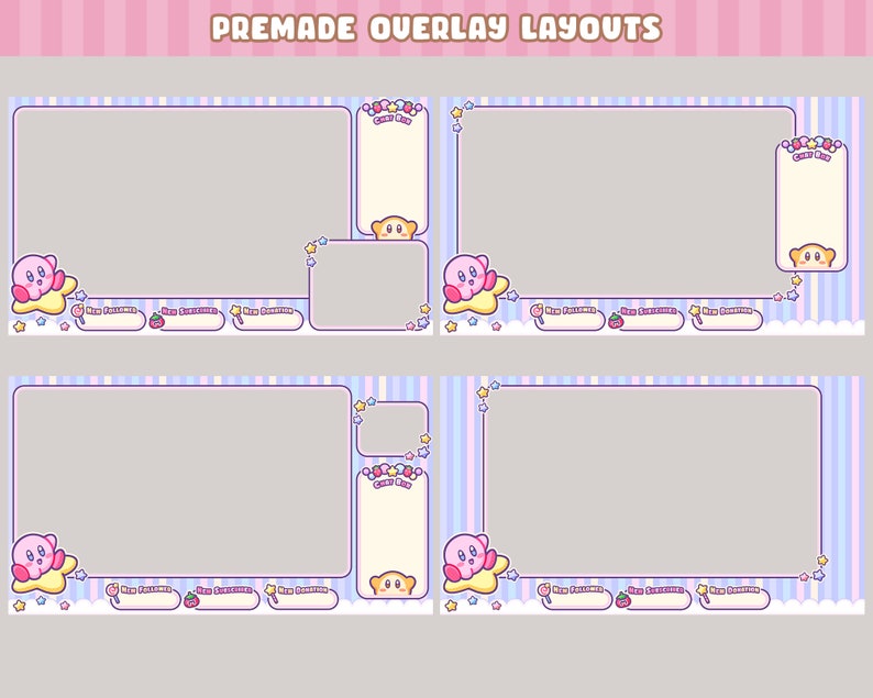 Twitch Stream Overlay / Kirby / Pastel Cute Kawaii - Etsy Denmark