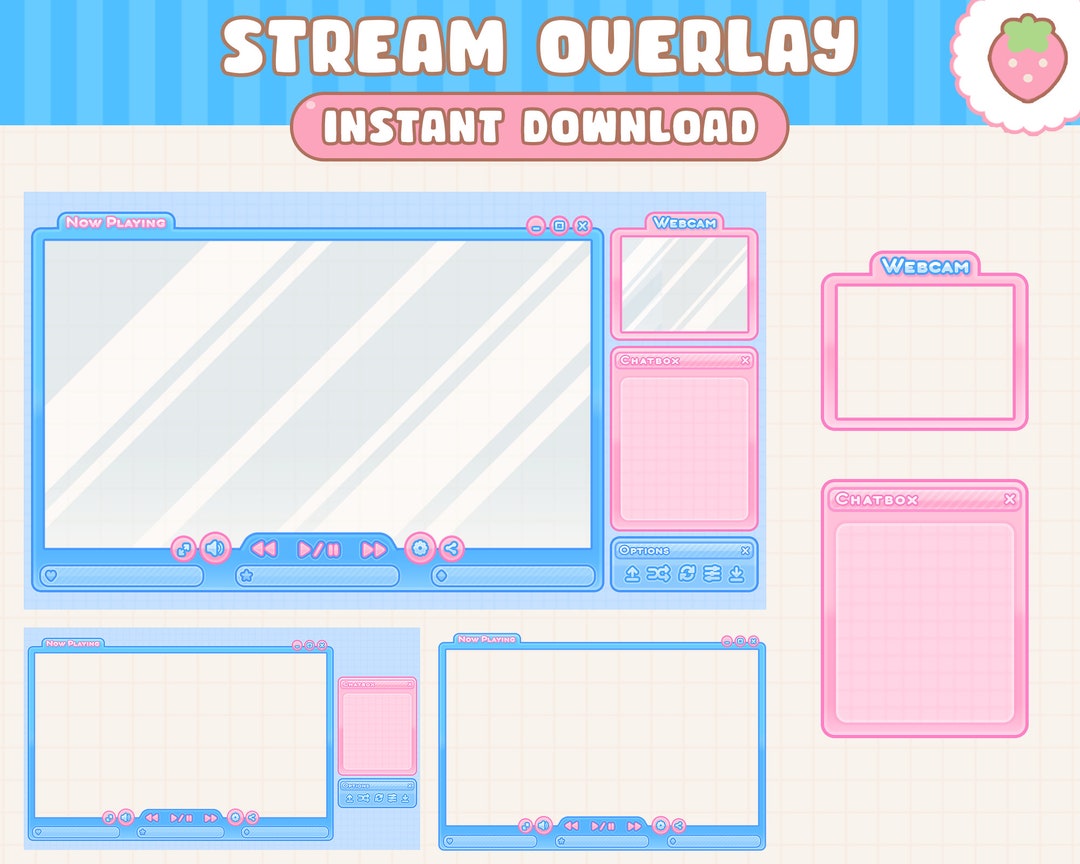 Twitch Stream Overlay / Video Player Theme / Simple / Kawaii Cute - Etsy